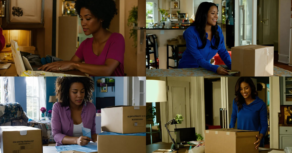 Lexica - A work from home mom shipping packages working in her work-from-home opportunity