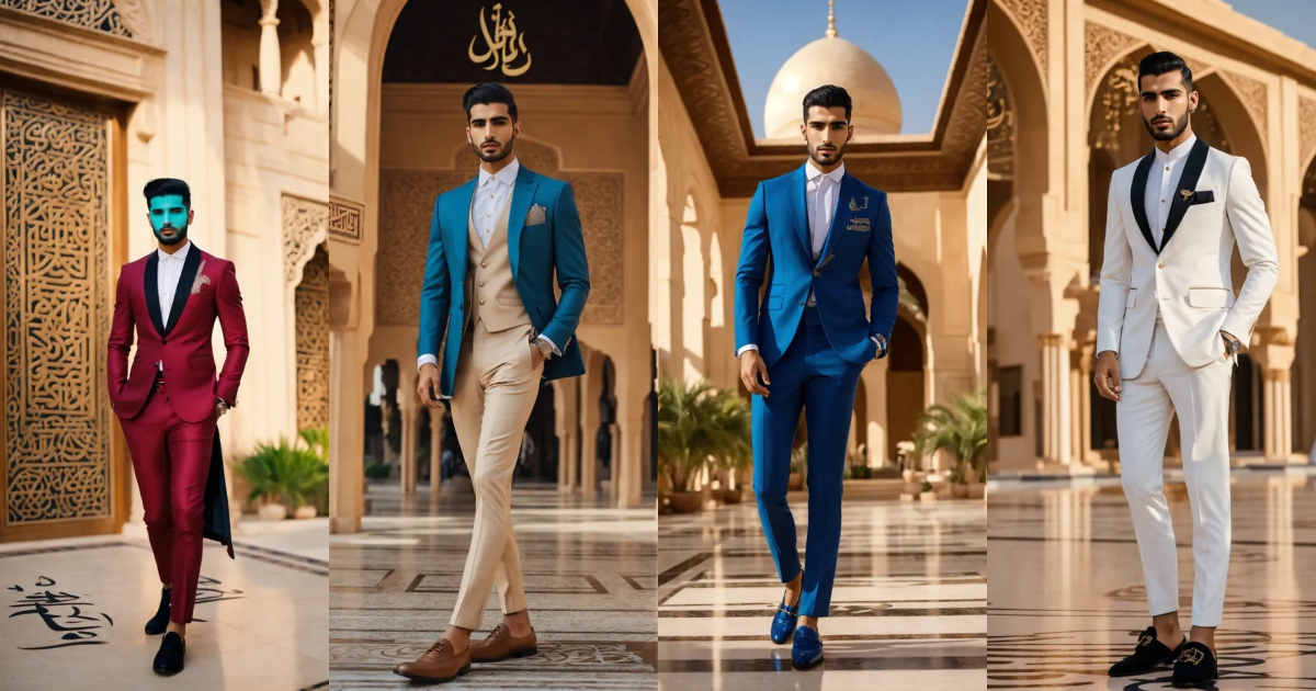 Lexica - Beatiful men arab model fashion wearing suit haute couture ...