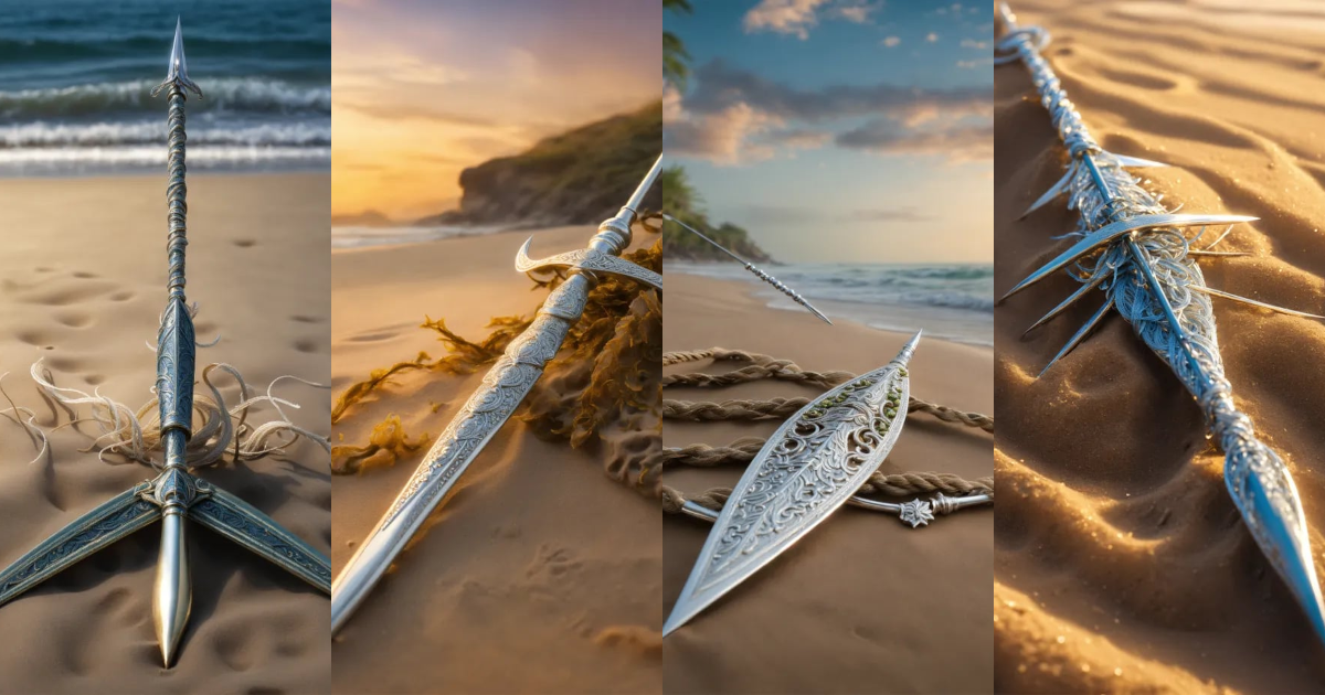 Lexica - 8k, picture of a narrow and delicate toothed spear with sharp ...