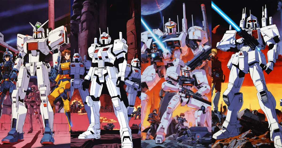 Lexica - 80s anime evil white armored cops with guns and laser swords ...