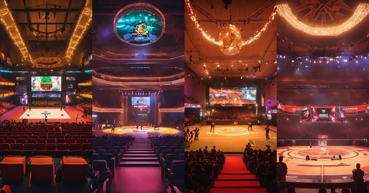 Lexica - Generate an image of a small esports venue's indoor stage ...