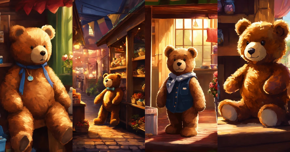 Lexica - Teddy bear stalls, American, digital painting, gorgeous, sharp ...