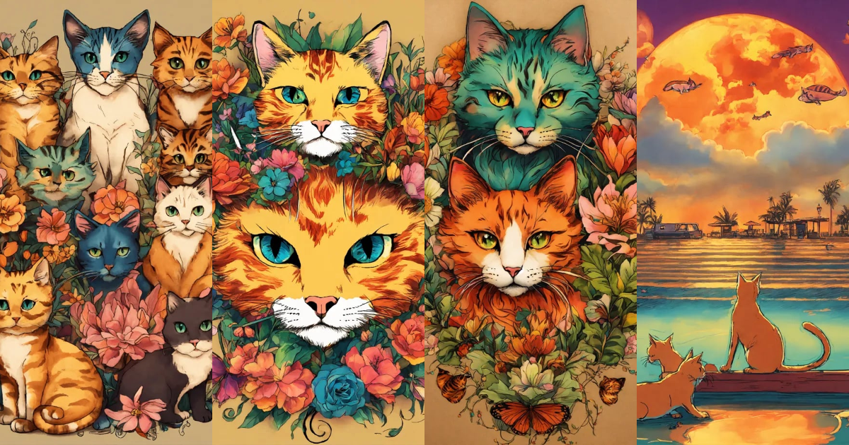 Lexica - Can you make a png of a tramp stamp tattoo of multiple cats