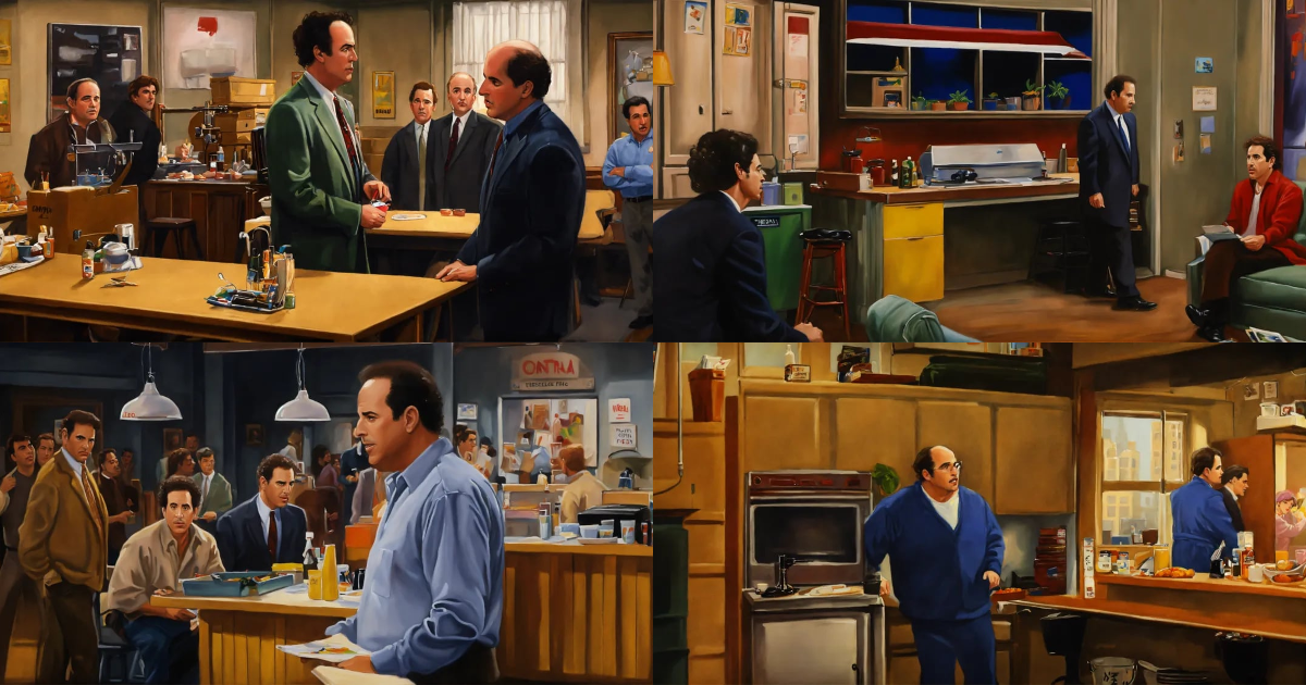 Lexica - An illustration from the backstage of the Seinfeld series, an ...