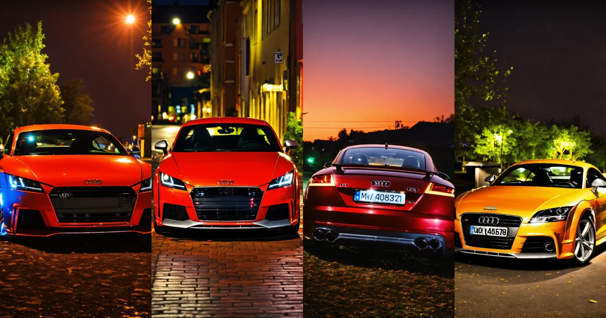 Lexica - Audi TTs, night lights, hdr