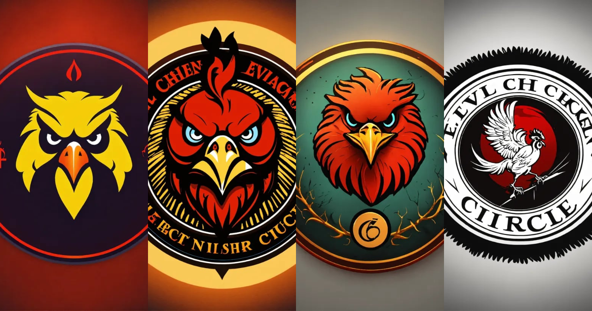 Lexica - Evil Chicken circle Logo, 4k
