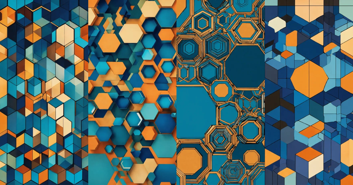 Lexica - Geometric art blue hexagons