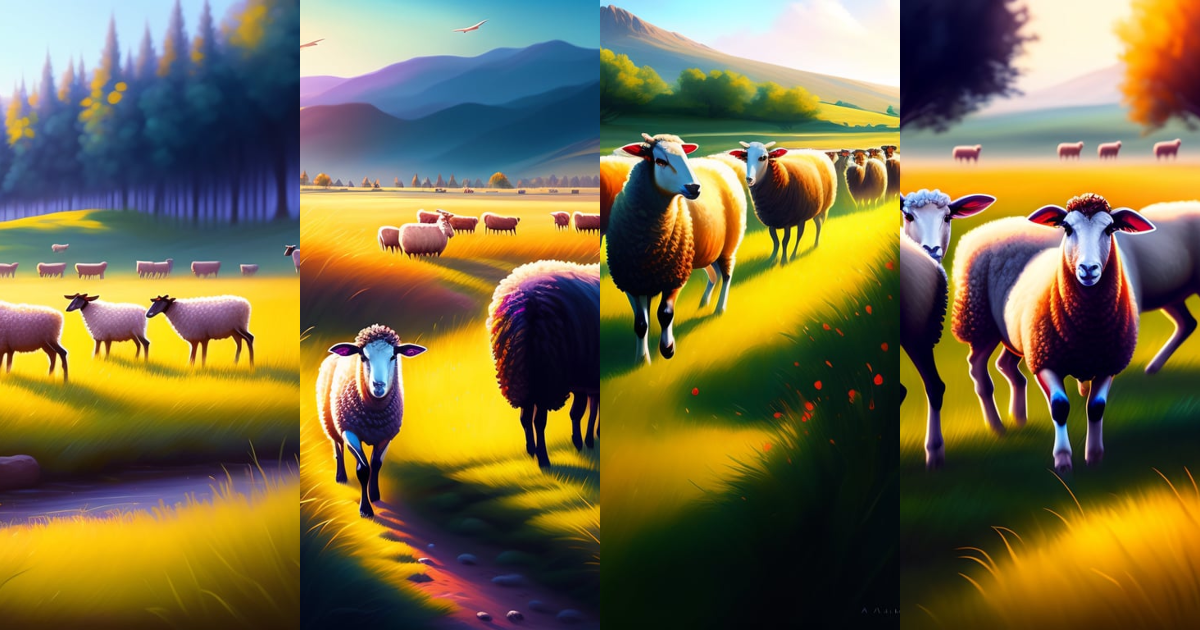 Lexica - Young Shepard running, group of sheep, grazing fields, summer camp, highly detailed ...