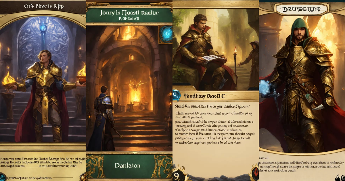 Lexica - RPG card template, fantasy, magic, gold, magic the gathering ...