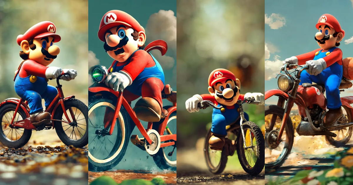Lexica - Mario bros riding bike