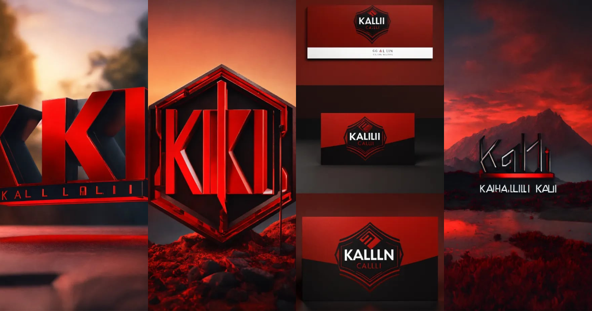 Lexica - Logo with the name Kallii With red and black color, cinematic ...