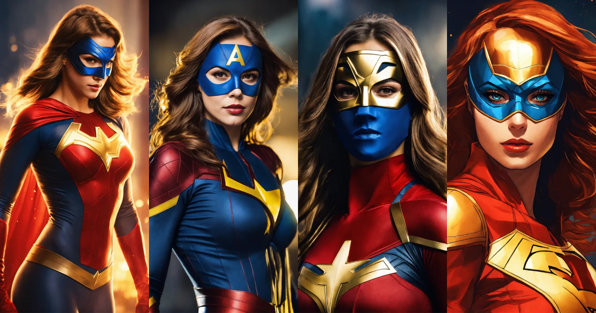 Lexica - Beautiful superhero women in full face mask