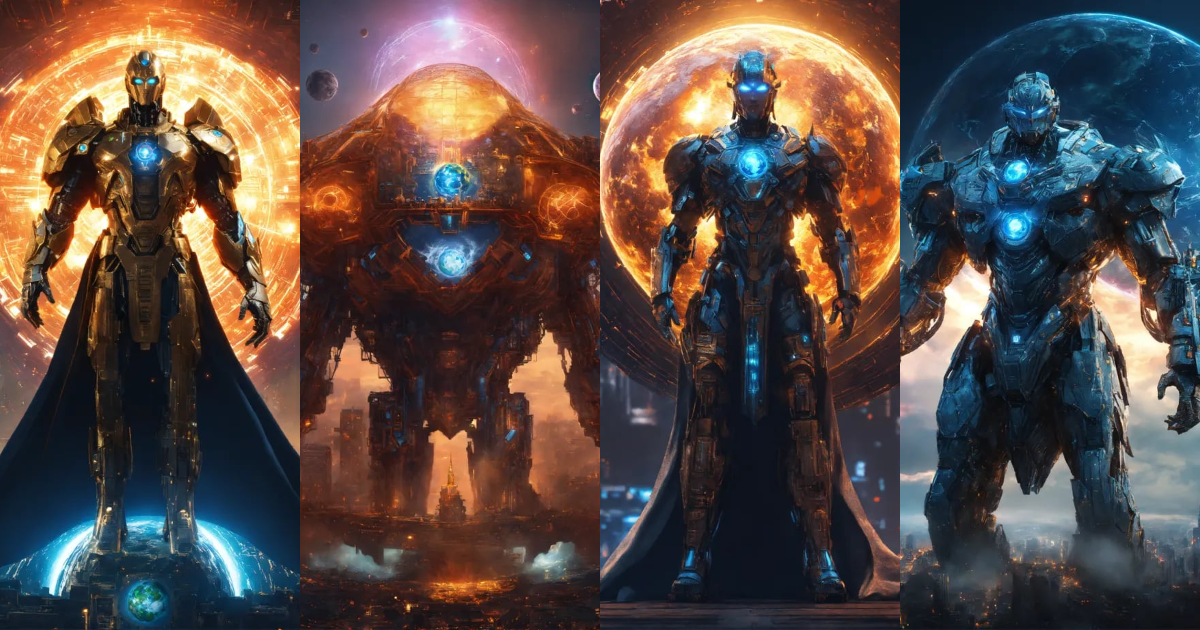 Lexica - AI omnipotent super evil AI mega god holding the earth, super ...