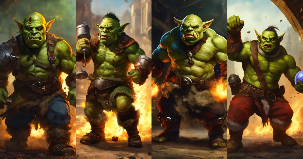 Lexica - Little Orc throwing bombs, digital painting, hyperrealistic ...