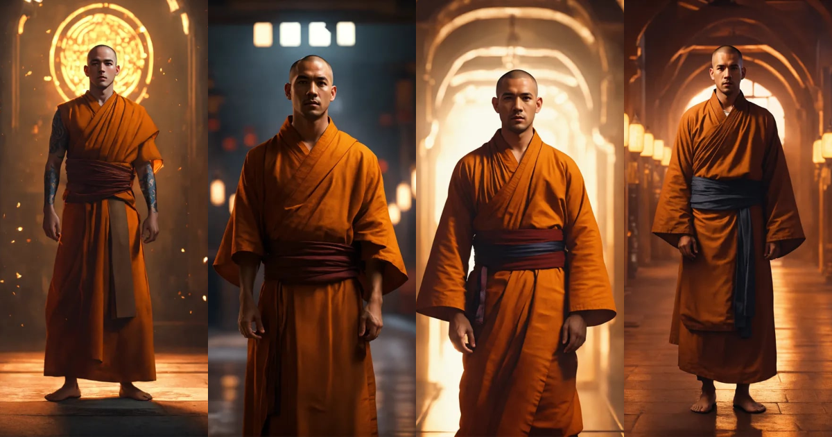 Lexica - A realistic full body portrait of a male monk, neutral ...