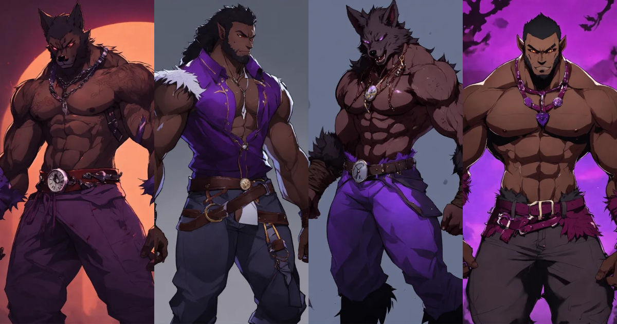 Lexica - Dnd blood hunter, African werewolf anime character, muscular ...