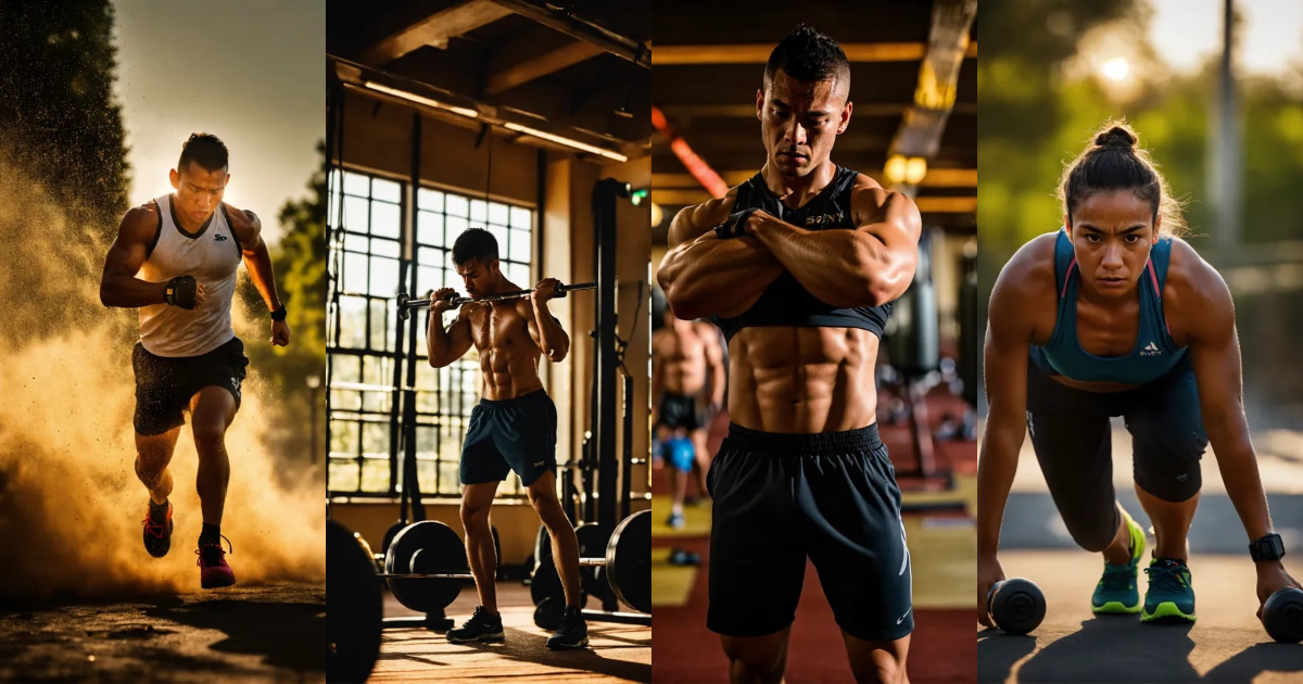 Lexica - "Unyielding Determination The Individual's Grueling Training Session", sweat, focus ...