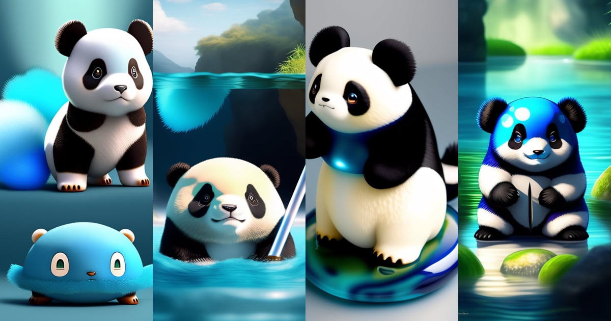 Lexica - An adorable water type pokemon that resembles a panda wielding ...