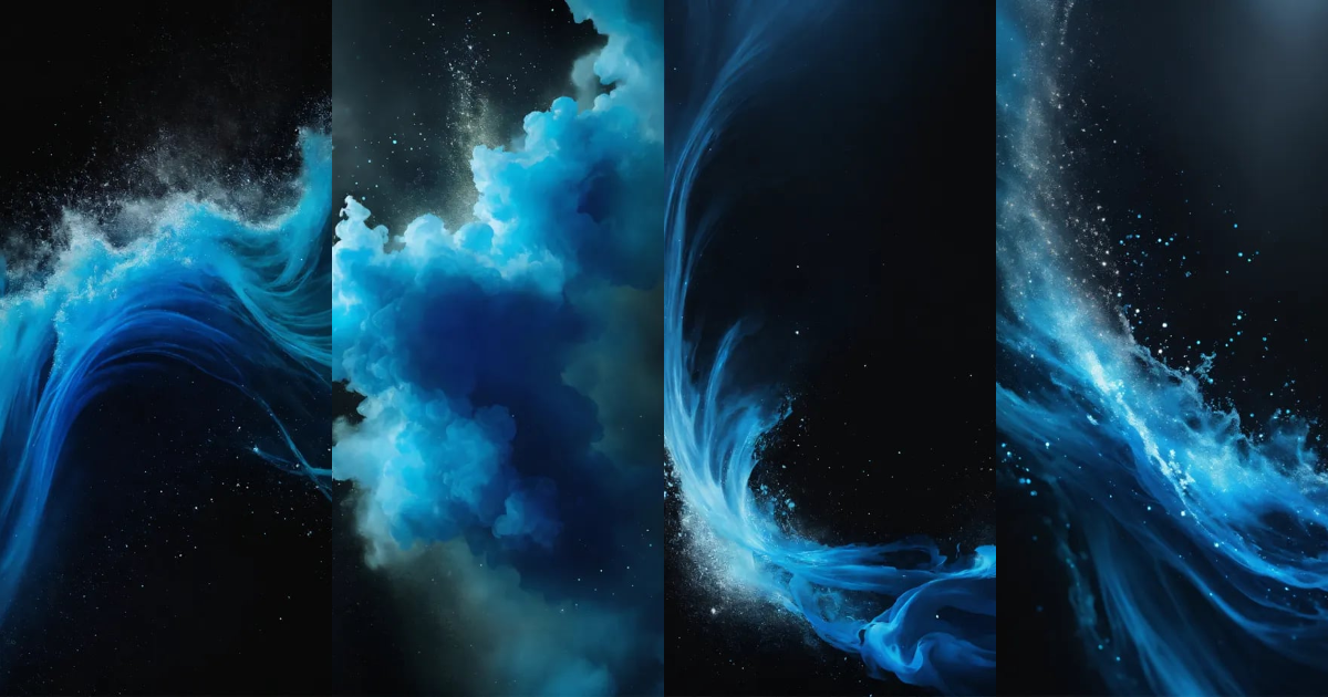 Lexica - Glitter mist. Paint water splash. Magic spell. Blue silver ...