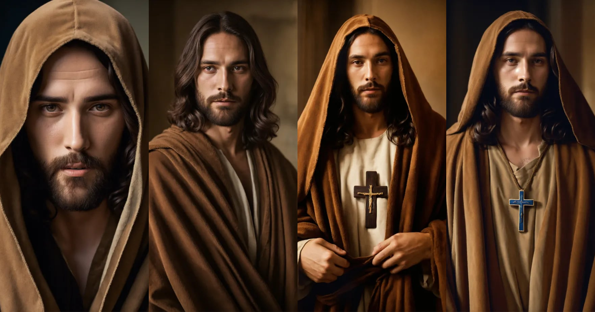 Lexica - Jesus Christ, realist photography, wearing clothes, brown robe ...