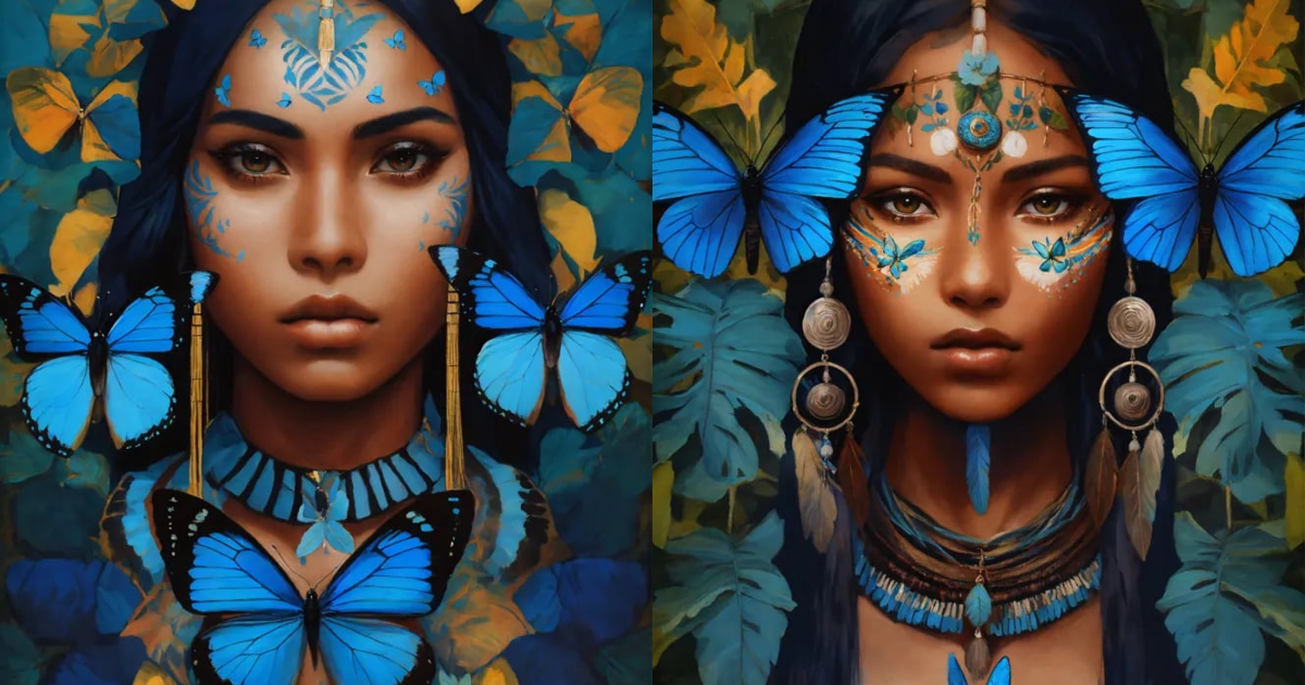 Lexica - Beautiful indigenous girl face frontal symmetrical portrait ...