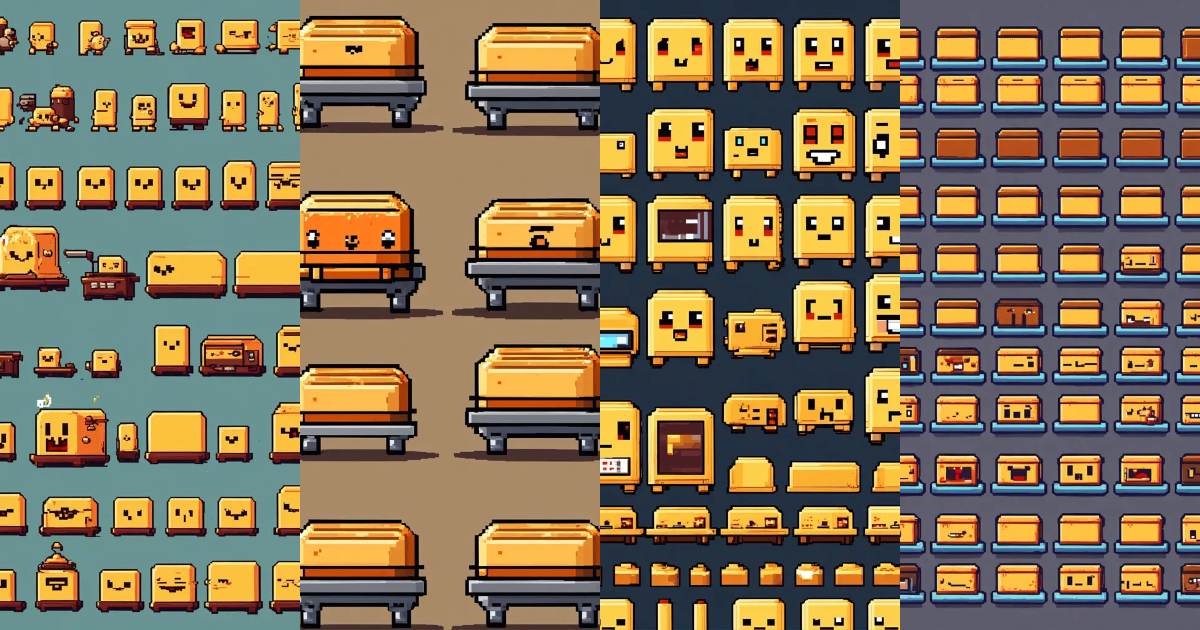 Lexica - Simple pixel art. Concept animation sprite sheet for a smiling ...