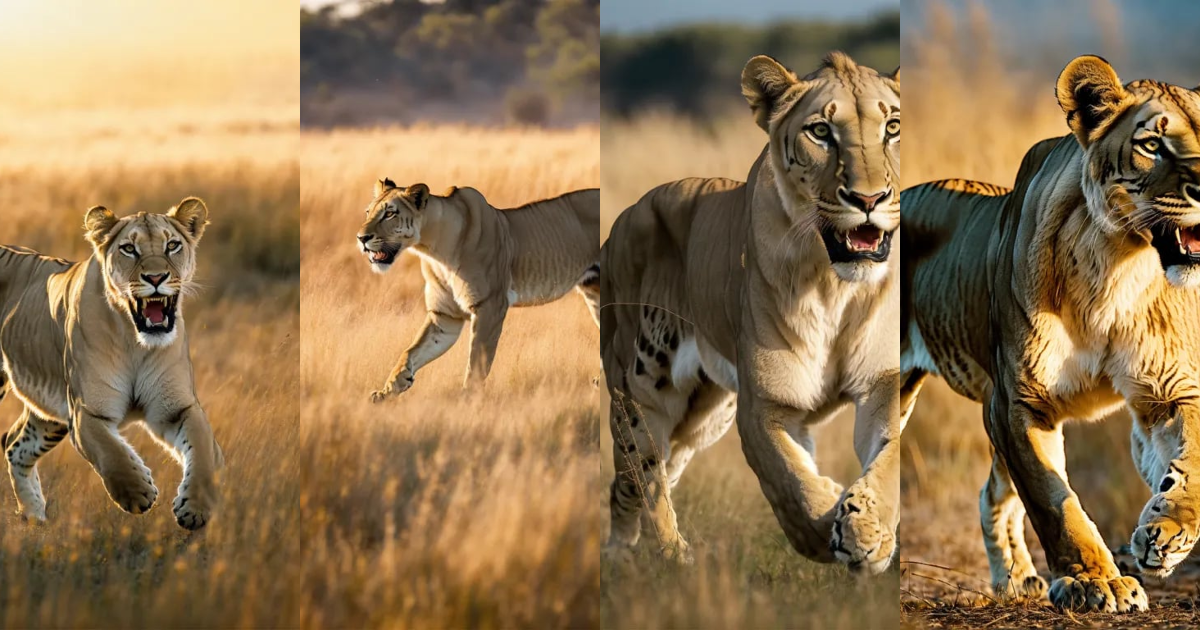 Lexica - A grey spotted lioness with long sharp canines like a sabre ...
