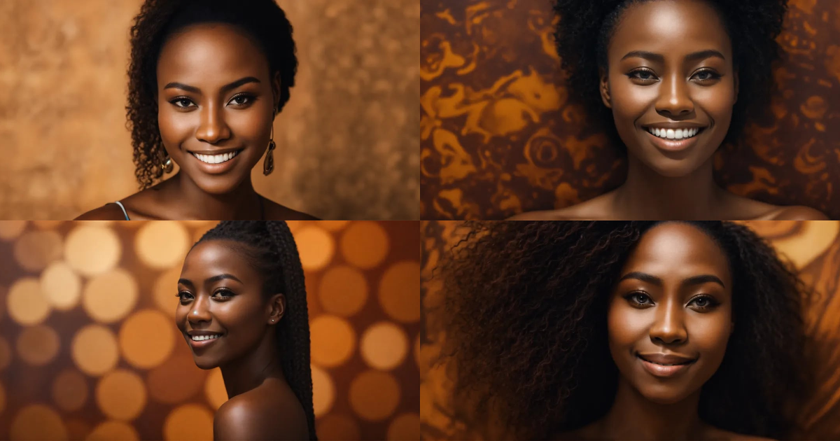 Lexica - Wide-angle shot, Beautiful Melanated woman, african-american ...