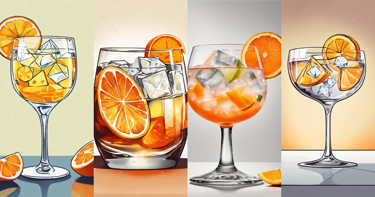 Lexica - CARTOON Minimalist Elegant Sophisticated gin tonic DRINK IN A ...