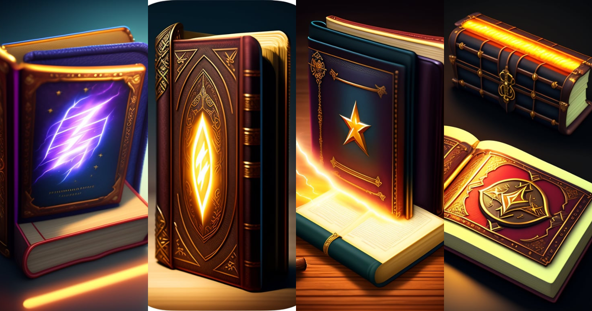 Lexica - Rpg icon of wizard's book of lightning magic