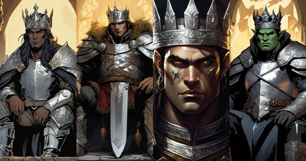 Lexica - Fantasy setting, an enigmatic half-orc king, in mail armor ...