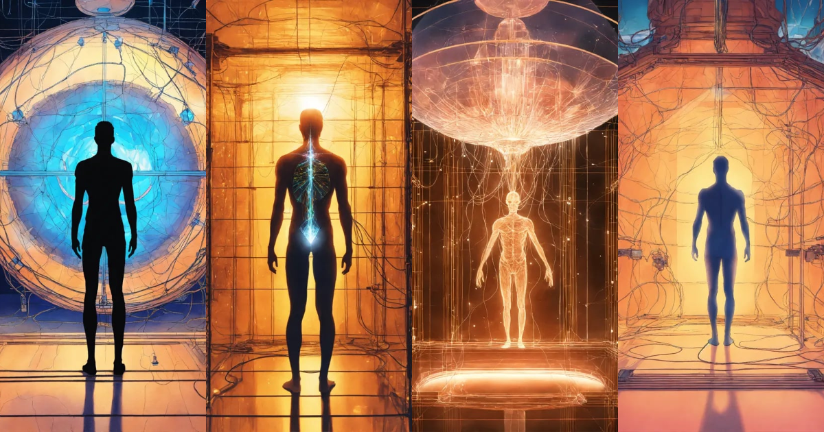 Lexica - Drawing of a body silhouette inside a cosmic extraterrestrial ...