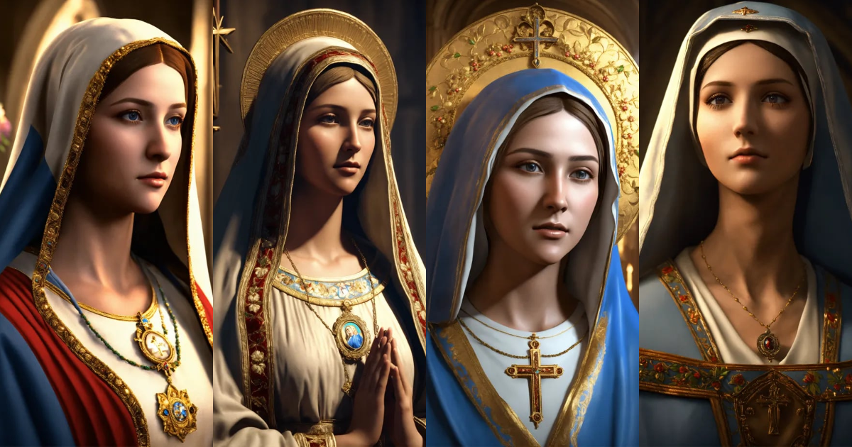 Lexica - Traditional Catholic Portrait of Virgin Mary using Unreal ...