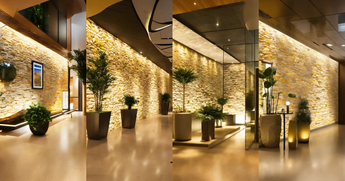 Lexica - Airport corridor, one side of the corridor full height glass ...