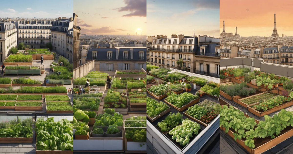 Lexica - Draw of urban farm on parisian rooftop