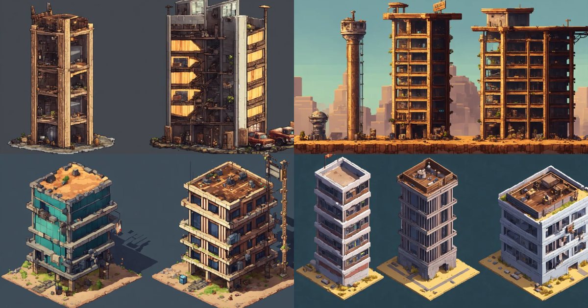 Lexica - Simple clean pixel perfect 2d isometric sprites of an post ...