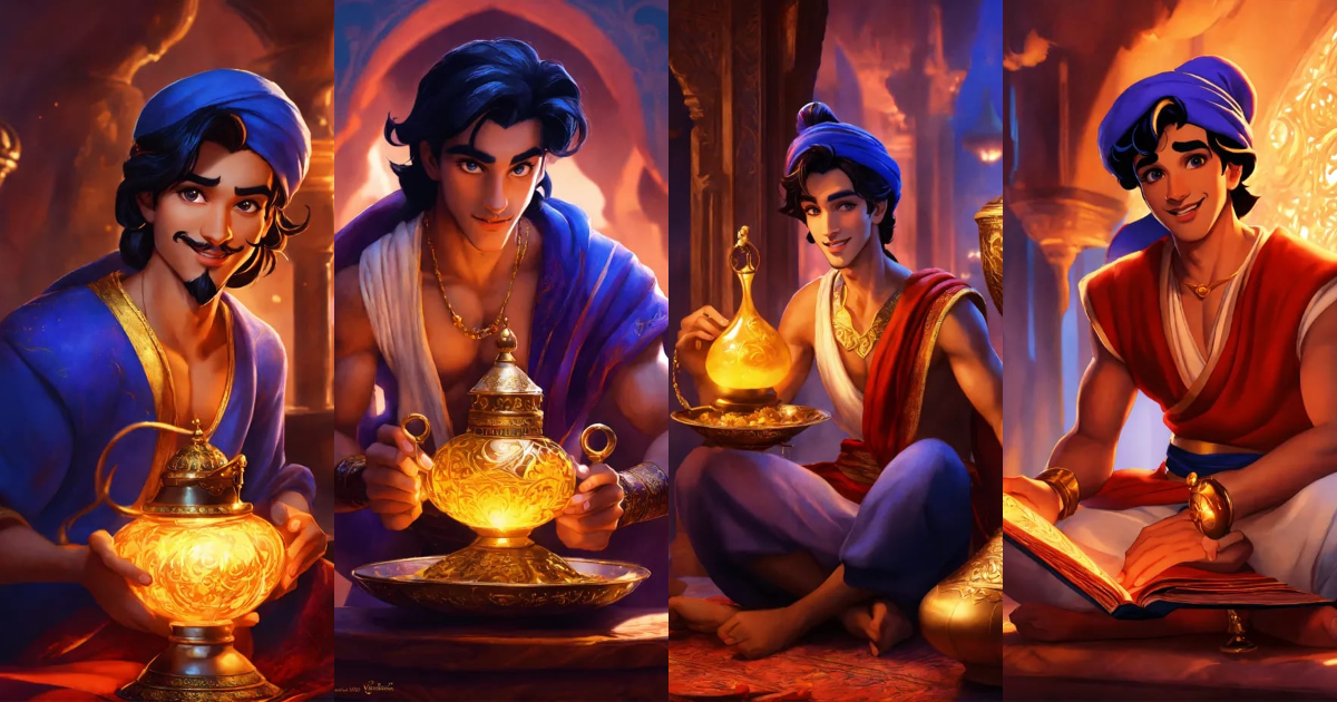 Lexica - Aladdin from the movie Aladdin and the magic lamp, volumetric ...