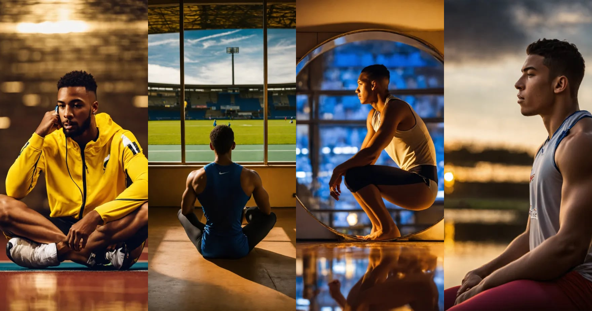 Lexica - Athlete having a reflection with themselves, facing their mind ...