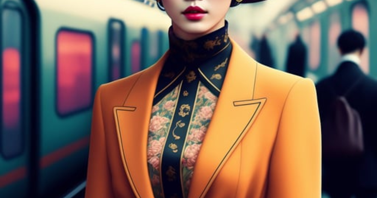 Lexica - Stylish haute couture outfit worn by model in the style of 90 ...