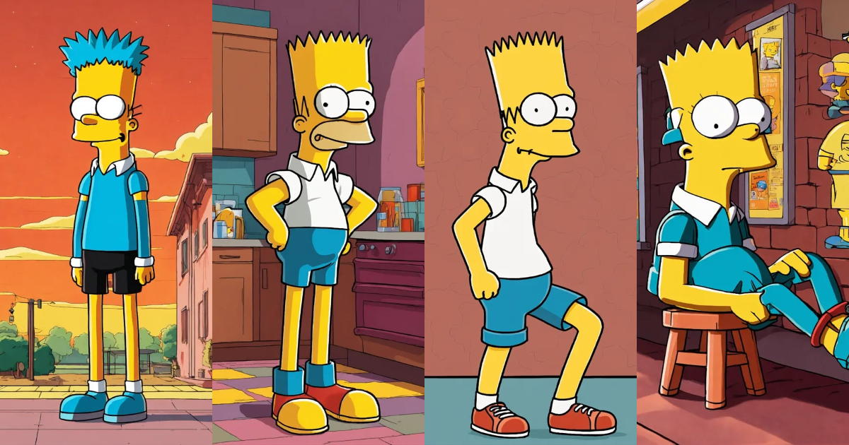 Lexica - Bart Simpson with really long legs
