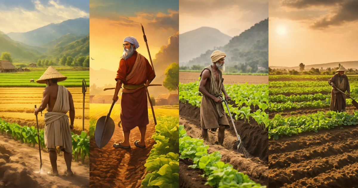 Lexica - An ancient farmer cultivating the land.