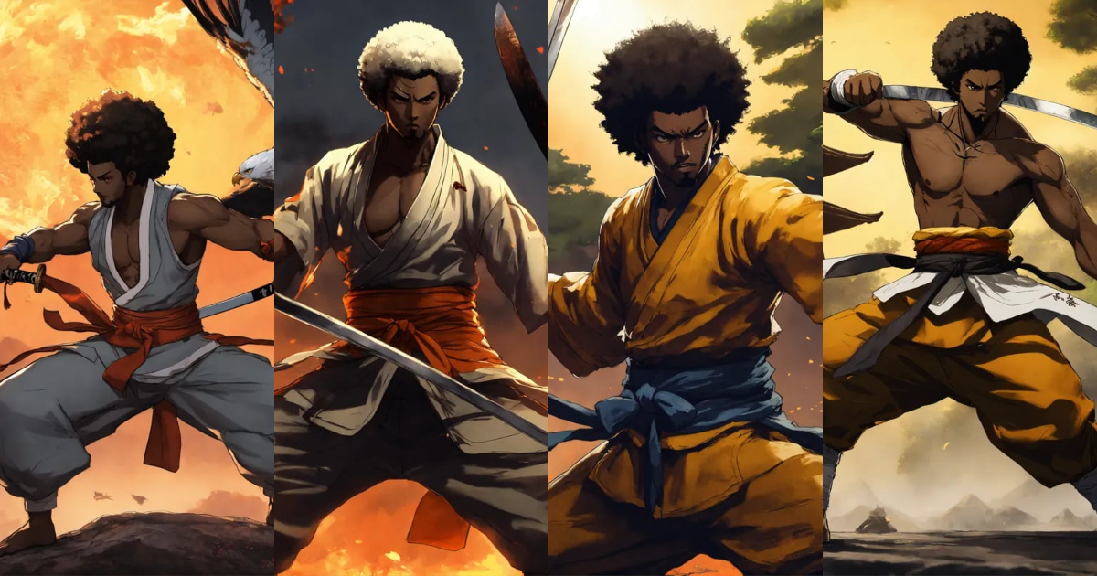 Lexica - Afro samurai anime, shaolin monk doing eagle claw fighting ...
