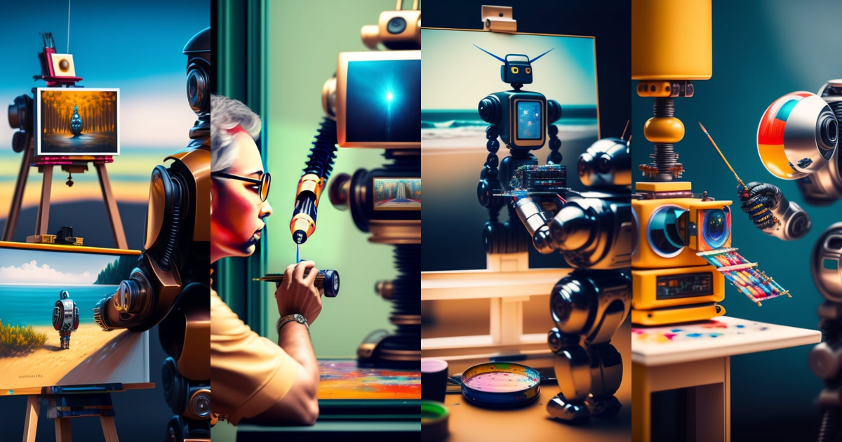 Lexica - A robot painting a picture of another robot painting a picture ...