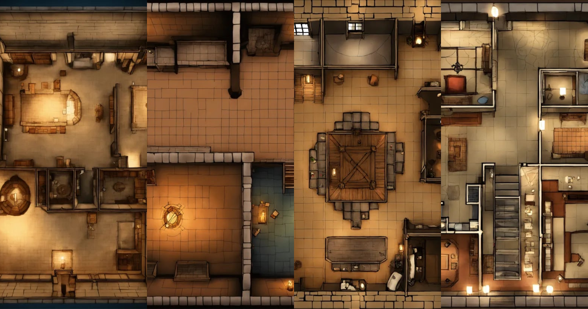 Lexica - Roleplay floorplan of a castle crypt dungeon
