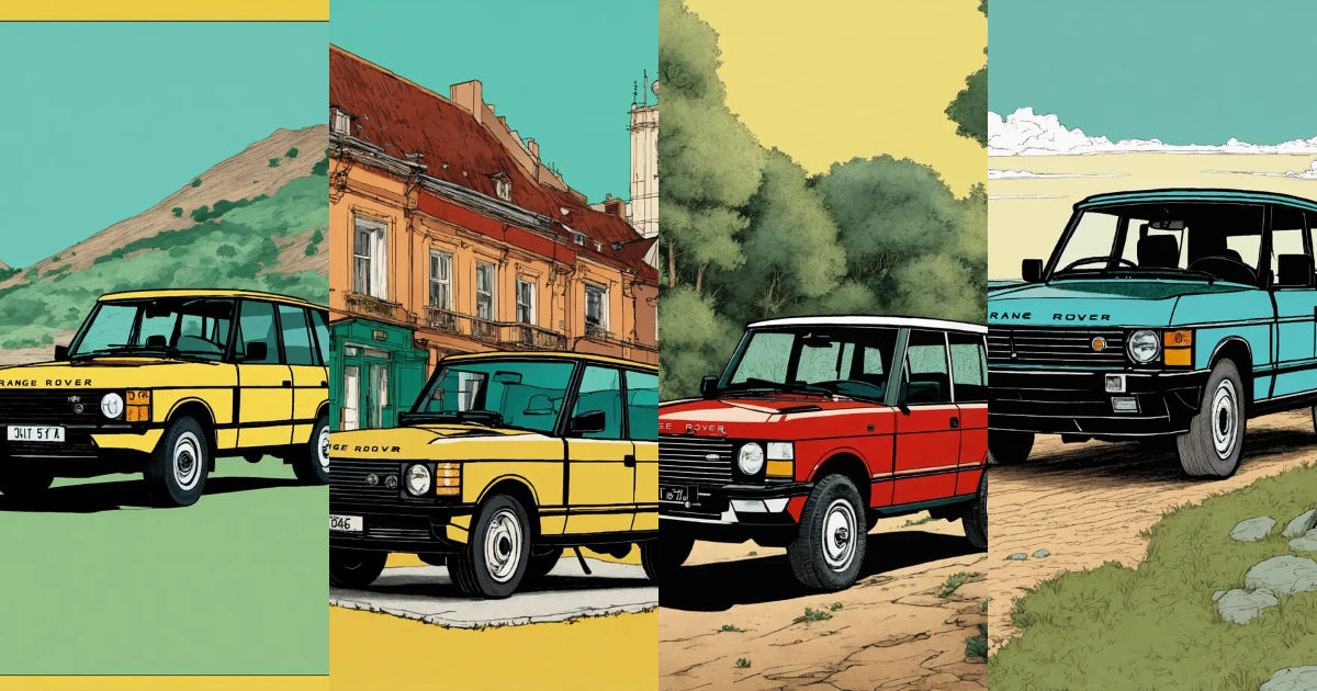 Lexica - Detailed pen and ink illustration of Range Rover, to include ...