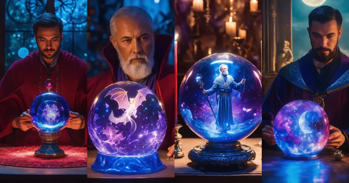 Lexica - ALL GLASSBLOWING superrealism STYLE MAN in center Wizard ...