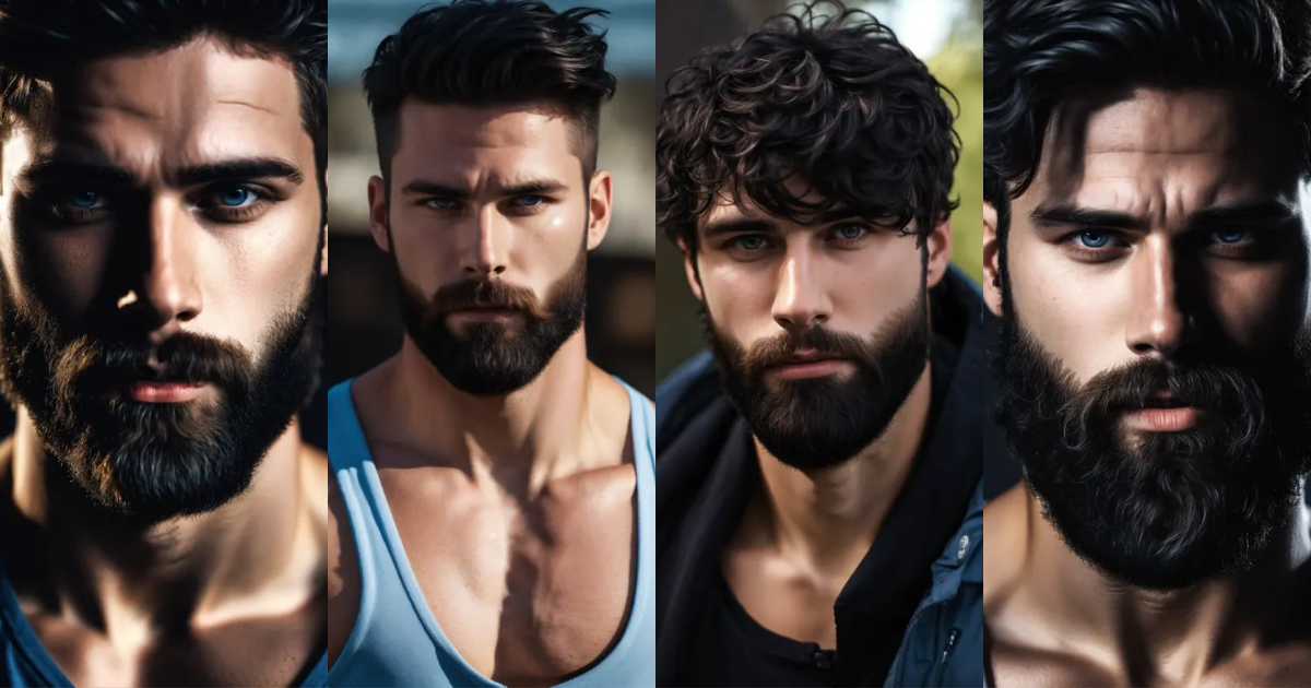 Lexica - Hot white boy face blue ayes black hair muscular face and ...