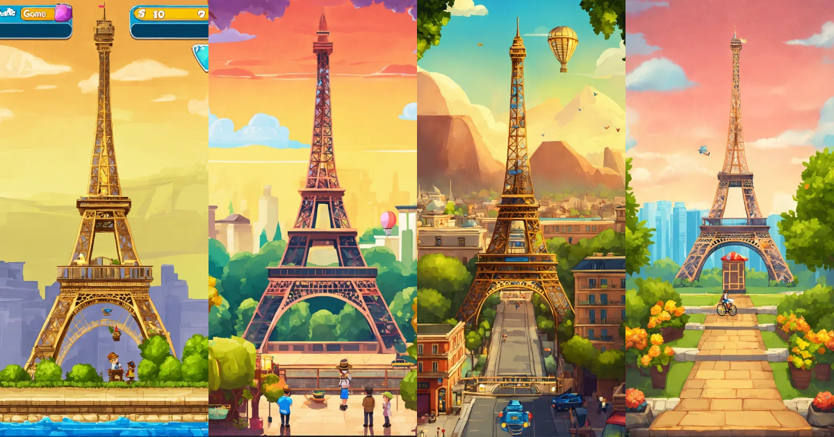 Lexica - Plataforma 2d game Eiffel Tower