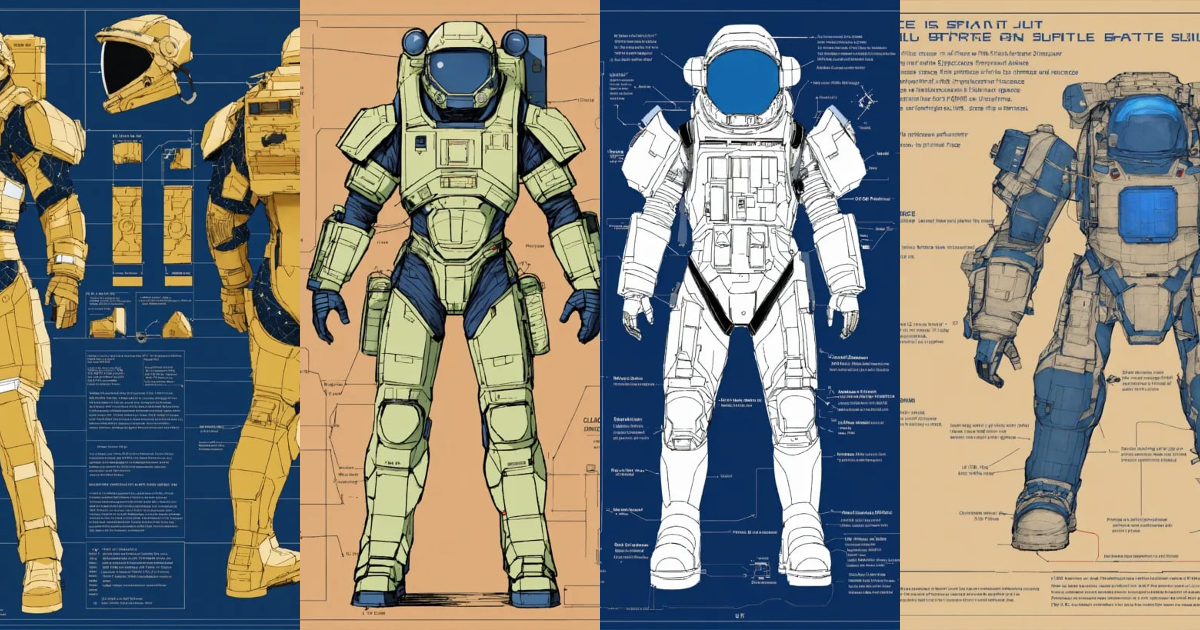 Lexica - A blueprint illustration schematic of a U.S. Space force ...