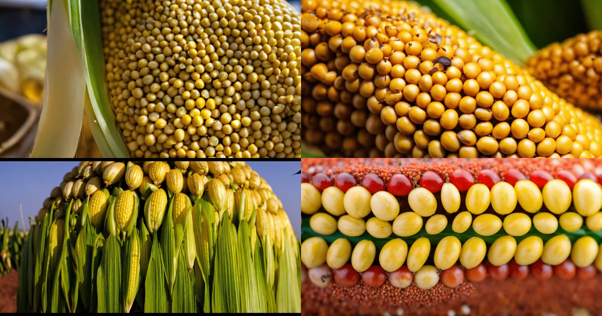 Lexica - Giant maize seed, very close photo